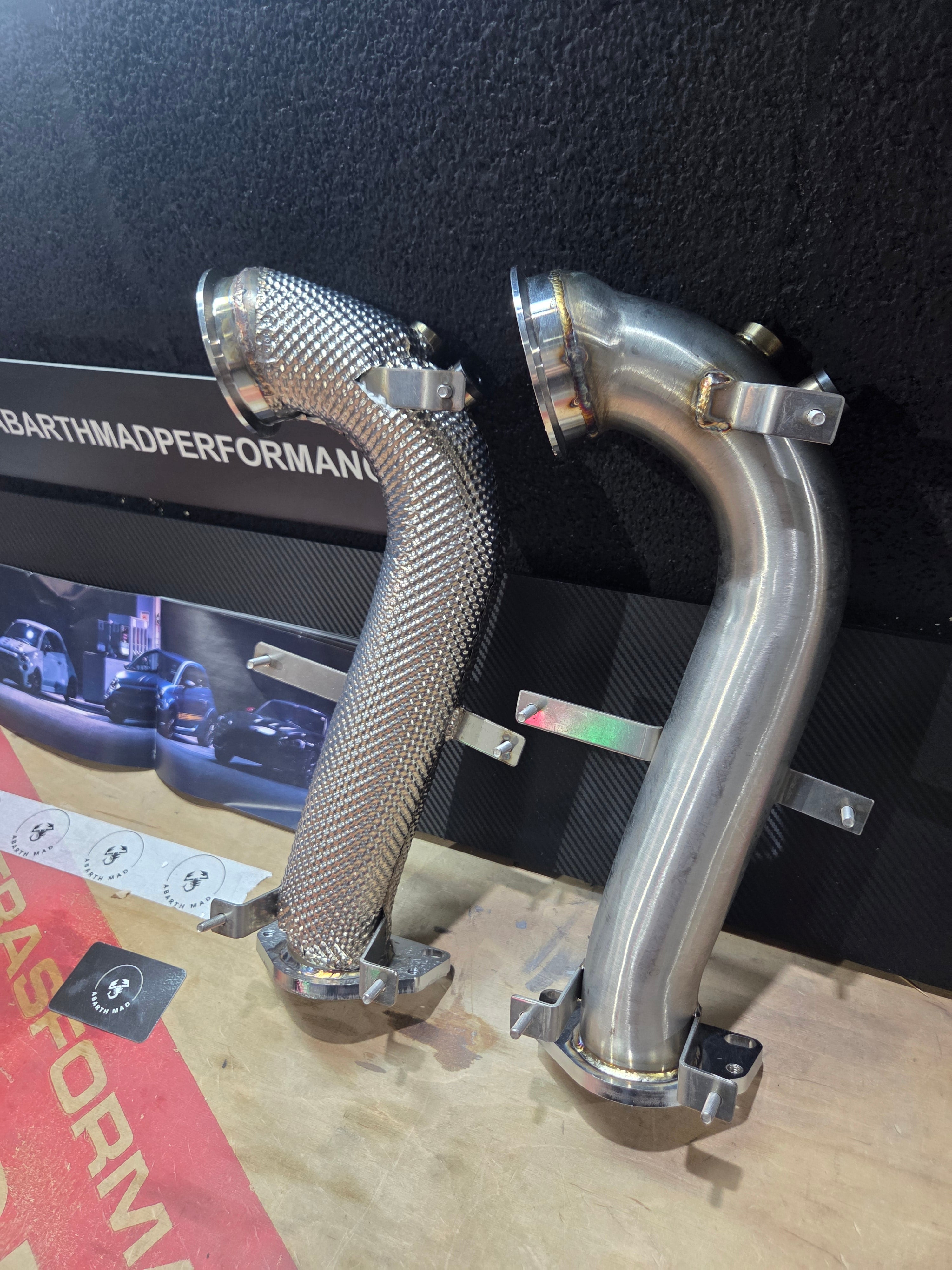 NEW!! Abarth Alfa Downpipe IHI or Garret 1446 Anticalorica Heat Shield ...