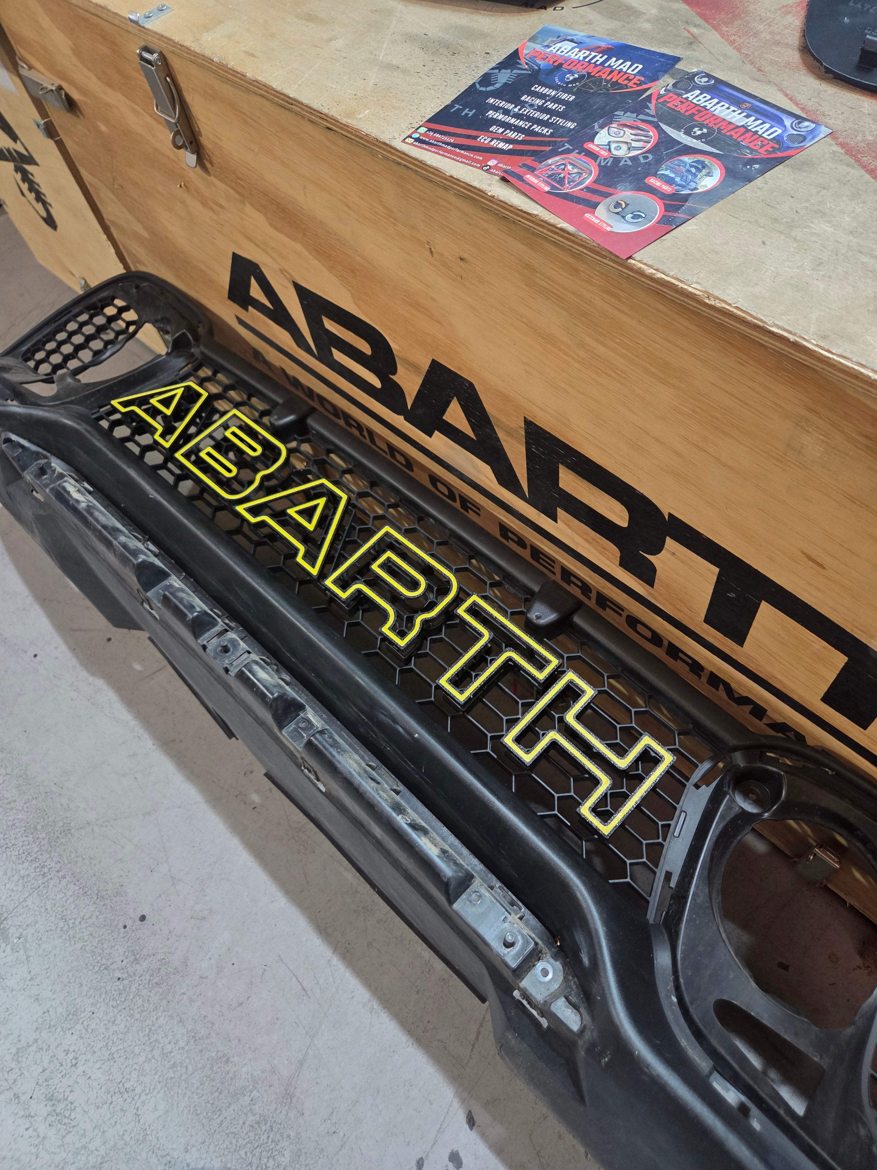 New!! Abarth 2016+ Restyling 3D Easy Fit Letras Clip Letters Front Bum ...